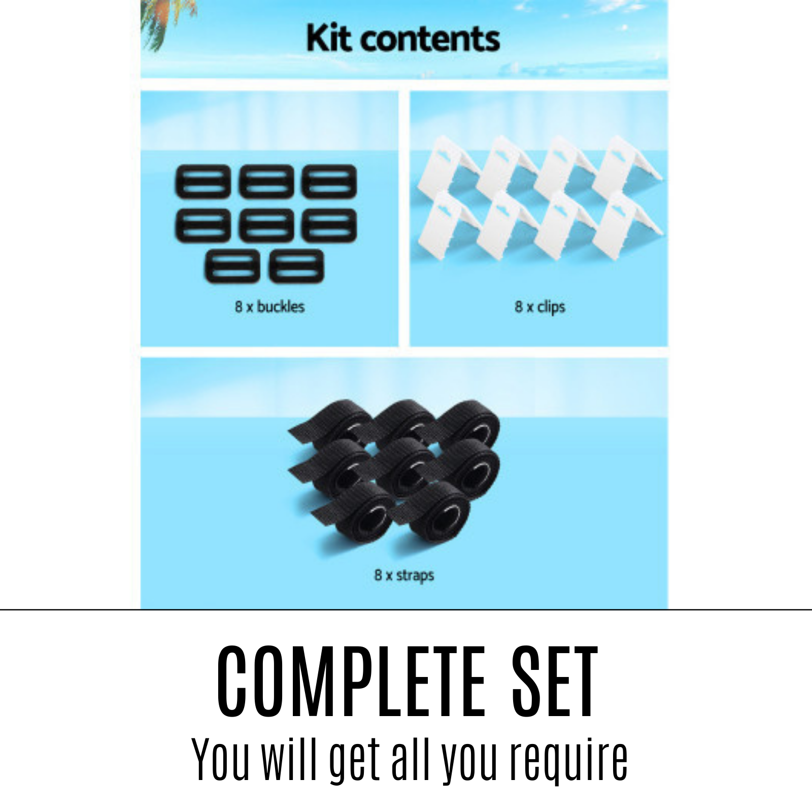 Pool Cover Blanket Reel Clips REPLACEMENT STRAPS Solar Cover Attachment ...